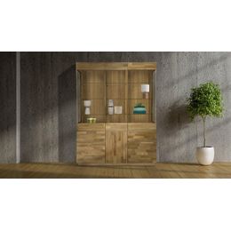 Home Affaire Vitrine Laima Breite 140 cm, teilmassiv, mit Glastüren, beige