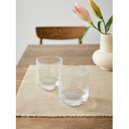 Home Affaire Whiskyglas, Glas, trendige Riffelstruktur, 32 cl, 4-teilig, weiß