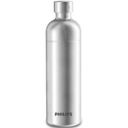 Philips Wassersprudler Flasche GoZero Metal, Edelstahl, spülmaschinenfest, 1 Liter, silberfarben