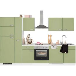 Wiho-Küchen wiho Küchen Küchenzeile Husum, mit E-Geräten, Breite 310 cm, grün|weiß