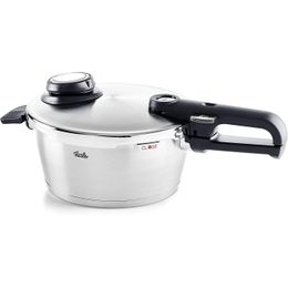 Fissler Schnellkochtopf Vitavit® premium Edelstahl Schnellkochtopf 3,5 L, Ø 22 cm, Edelstahl 18/10 (3-tlg), Dampfkochtopf, Einstellbare Kochstufen und Abdampfen, Induktion, silberfarben