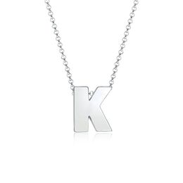 Elli Kette mit Anhänger Buchstabe K Initialen Trend Minimal 925 Silber, silberfarben