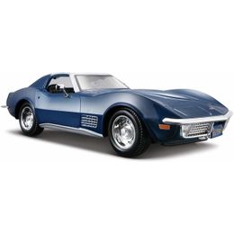 Maisto® Sammlerauto Chevrolet Corvette '70, 1:24, blau, Maßstab 1:24, aus Metallspritzguss, blau
