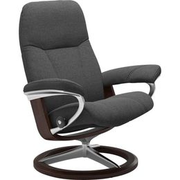 stressless® Relaxsessel Consul, mit Signature Base, Größe L, Gestell Braun, grau