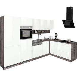 Kochstation Küche KS-Virginia, Stellbreite 290/190 cm cm, wahlweise mit Induktion, weiß