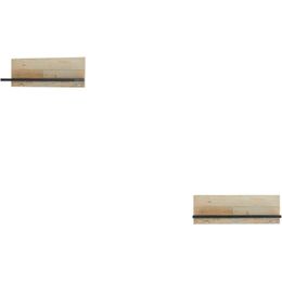 Home Affaire Wandregal Sherwood, Breite 90 cm, in modernem Holz Dekor, 28 mm starke Ablageböden, beige