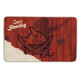 CAPT'N SHARKY Fußmatte H-304, Capt`n Sharky, rechteckig, Höhe: 2 mm, Schmutzfangmatte, rutschhemmend beschichtet, Kinderzimmer, braun