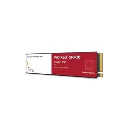 Western Digital WD Red SN700 NAS SSD NVMe interne SSD (1 TB) 3430 MB/S Lesegeschwindigkeit, 3000 MB/S Schreibgeschwindigkeit, rot|weiß
