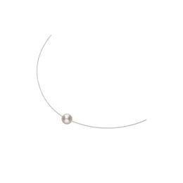 Smart Jewel Collier schwebende Perle, Silber 925, weiß