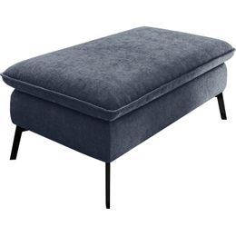 3C Carina Hockerbank Haya, passend zum "Haya" Ottomanen-Ecksofa, Bodenfreiheit 18 cm, blau|grau