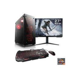 CSL HydroX V28325 Gaming-PC-Komplettsystem (27", AMD Ryzen 5 5600G, AMD Radeon™ Graphics, 32 GB RAM, 1000 GB SSD), schwarz