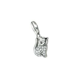 Giorgio Martello MILANO Charm-Einhänger Katze mit Zirkonia, Silber 925, silberfarben