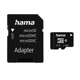 Hama microSDHC 16GB Class 10 22MB/s + Adapter / Mobile Speicherkarte (32 GB, Class 10, 22 MB/s Lesegeschwindigkeit), schwarz