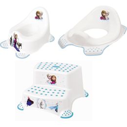 keeeper Töpfchen Frozen, (Set, 3-tlg), Kinderpflege-Set - Töpfchen, Toilettensitz und Tritthocker, weiß