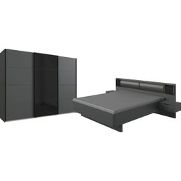 wimex Schlafzimmer-Set Barcelona, 4-teiliges Set, grau|schwarz