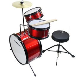 Clifton Kinderschlagzeug Junior Drum, rot, 3-St., schwarz
