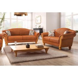 Home Affaire Polstergarnitur Milano, (2-tlg), 2-Sitzer und 3-Sitzer, orange