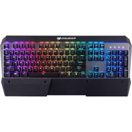 Cougar Attack X3 RGB Gaming-Tastatur (Cherry MX Silber), schwarz