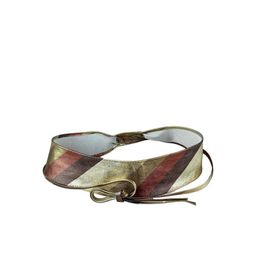 Collezione Alessandro Taillengürtel Stripes aus weichem Leder, braun