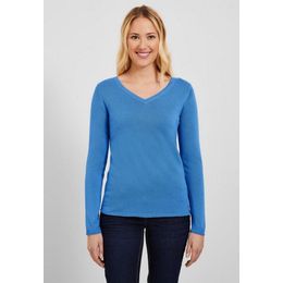 Cecil V-Ausschnitt-Pullover mit femininem V-Ausschnitt, blau