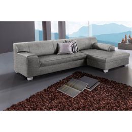 DOMO collection Ecksofa Amando L-Form, wahlweise mit Bettfunktion, beige|grau