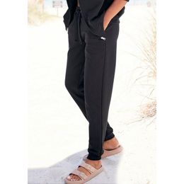 Lascana Sweathose -Relaxhose aus organischer Baumwolle, Loungewear, schwarz