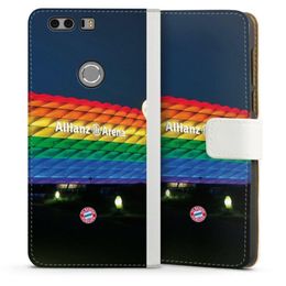 DeinDesign Handyhülle FC Bayern München Regenbogen Stadion Allianz Arena Rainbow, Huawei Honor 8 Hülle Handy Flip Case Wallet Cover Handytasche Leder