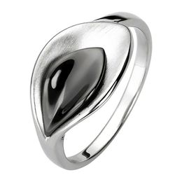 Jobo Fingerring, 925 Silber schwarz teilrhodiniert, schwarz