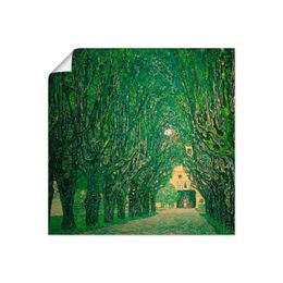 Artland Kunstdruck Allee im Park von Schloß Kammer, Wiesen & Bäume (1 St), als Leinwandbild, Wandaufkleber oder Poster in versch. Größen, grün