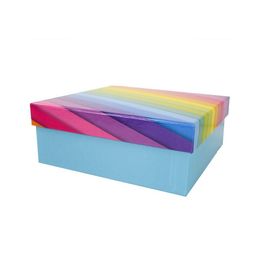 Out of the Blue Stapelbox Geschenkkarton in verschiedenen Größen hellblau mit Regenbogen