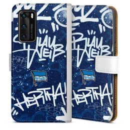 DeinDesign Handyhülle Hertha BSC Graffiti Offizielles Lizenzprodukt Street Graffiti, Huawei P40 Hülle Handy Flip Case Wallet Cover Handytasche Leder