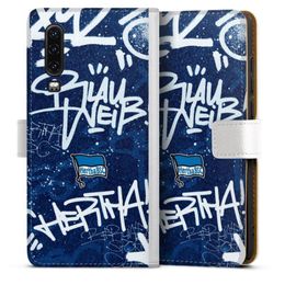 DeinDesign Handyhülle Hertha BSC Graffiti Offizielles Lizenzprodukt Street Graffiti, Huawei P30 Hülle Handy Flip Case Wallet Cover Handytasche Leder