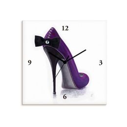 Artland Wanduhr Damenschuh - Violettes Modell (wahlweise mit Quarz- oder Funkuhrwerk, lautlos ohne Tickgeräusche), lila