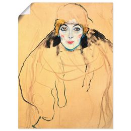 Artland Kunstdruck Damenbildnis en face (Frauenkopf), Frau (1 St), als Leinwandbild, Wandaufkleber oder Poster in versch. Größen, beige