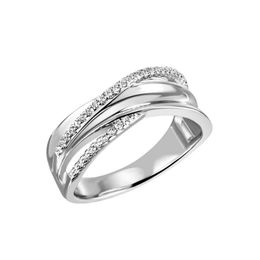 Firetti Fingerring Schmuck Geschenk Silber 925 Silberring Ring glitzernd, mit Zirkonia (synth), silberfarben|weiß