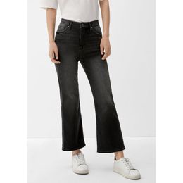 s.Oliver 7/8-Jeans Cropped-Jeans Flared / Slim Fit / High Rise / Flared Leg Waschung