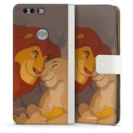 DeinDesign Handyhülle König der Löwen Disney Liebe Lion Love, Huawei Honor 8 Hülle Handy Flip Case Wallet Cover Handytasche Leder, weiß