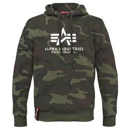 Alpha Industries Basic Hoody Kapuzen Pullover oliv camo, Gr&ouml;&szlig;e M