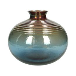 Engelnburg Dekovase Engelnburg Vase Blumenvase Glas Blau 18x21x21 (kein Set