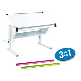 Roller Schreibtisch MATTS - weiß - 118x72,5 cm