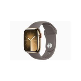 Apple Watch Series 9 GPS + Cellular 41mm - Gold Stainless Steel Case with Clay Sport Band - M/L