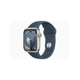 Apple Watch Series 9 GPS 41mm - Silver Aluminium Case with Storm Blue Sport Band - S/M