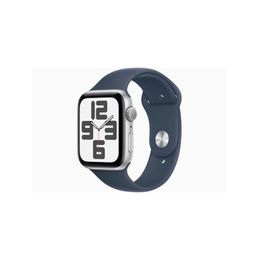 Apple Watch SE (2023) GPS 44mm - Silver Aluminium Case with Storm Blue Sport Band - M/L