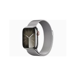 Apple Watch Series 9 GPS + Cellular 41mm - Silver Stainless Steel Case with Silver Milanese Loop