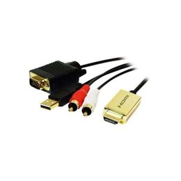 Logilink HDMI TIL VGA MED AUDIO KABEL 2M SORT