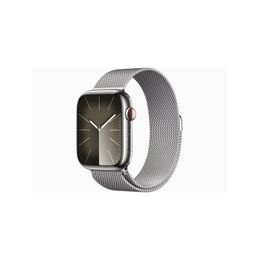 Apple Watch Series 9 GPS + Cellular 45mm - Silver Stainless Steel Case with Silver Milanese Loop