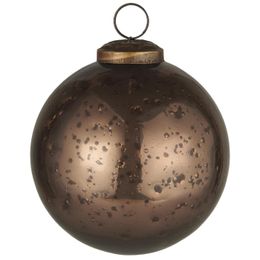 IB Laursen Weihnachtskugel Glas pebbled, Höhe 6.5, Ø 5.8 cm, rustic brown