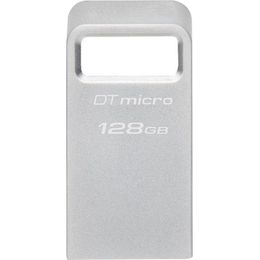 Kingston DATATRAVELER® MICRO 128GB USB-Stick (USB 3.2, Lesegeschwindigkeit 200 MB/s), silberfarben