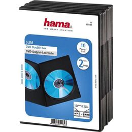 Hama DVD-Hülle DVD-Doppel-Leerhülle Slim, 10er-Pack, Schwarz, Schutzhülle, Cover, schwarz