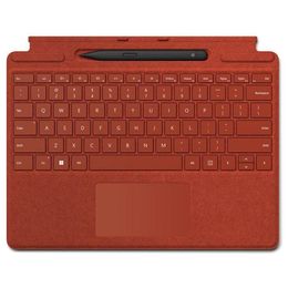 Microsoft Surface Pro Signature Keyboard 8X6-00025 Tastatur (Tastatur mit Touchpad, Type Cover Ortler rot), rot